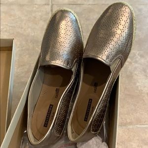 Clarks | Shoes | Clarks Pewter Womans Loafers | Poshmark